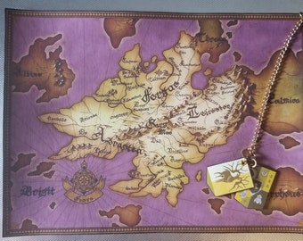 Fire Emblem Three Houses Fodlan Cloth Map Blue Lion Themed | Etsy