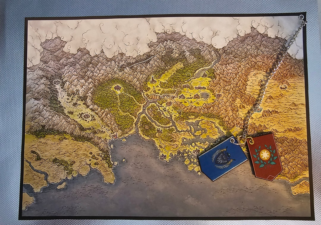 Eiyuden Chronicles Hundred Heroes Custom Made Cloth Map of the Lands of ...