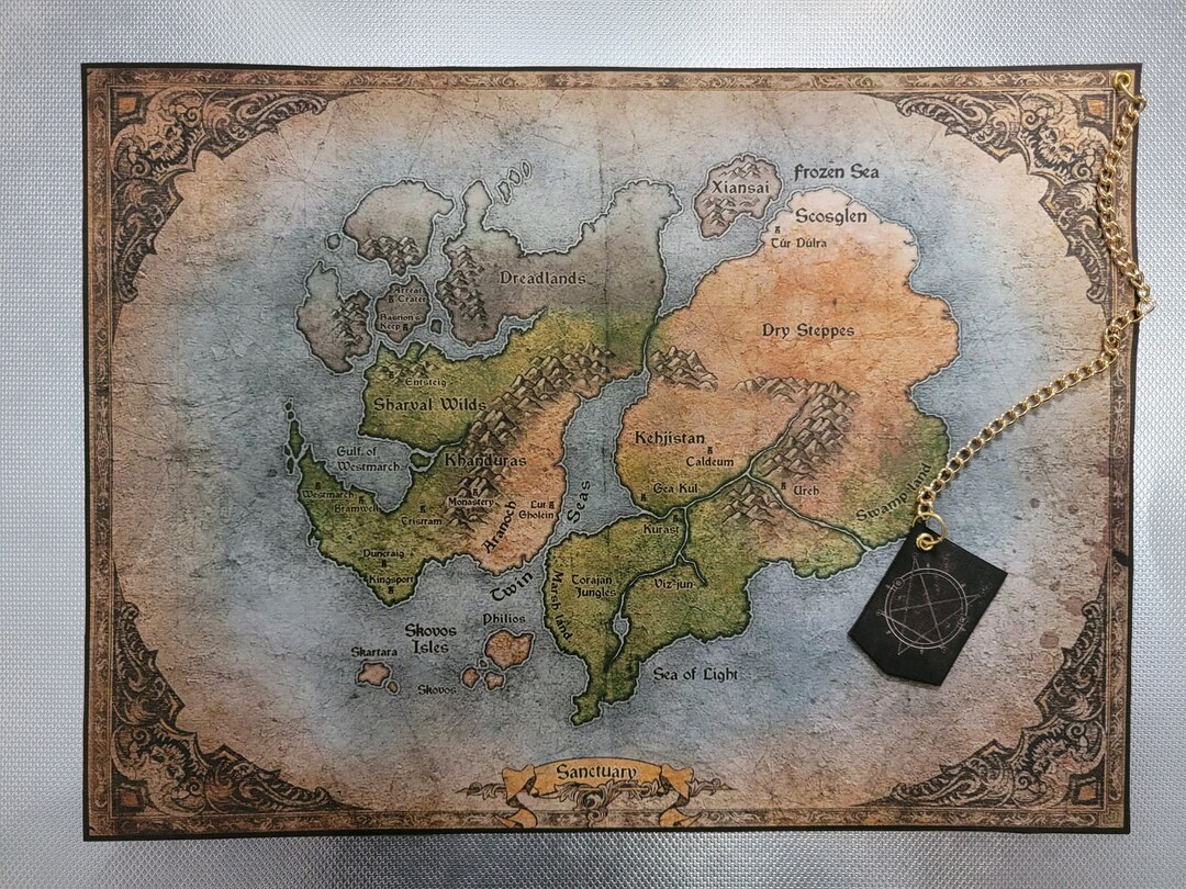 Diablo 4 Map of Sanctuary Custom Made Cloth - Etsy UK