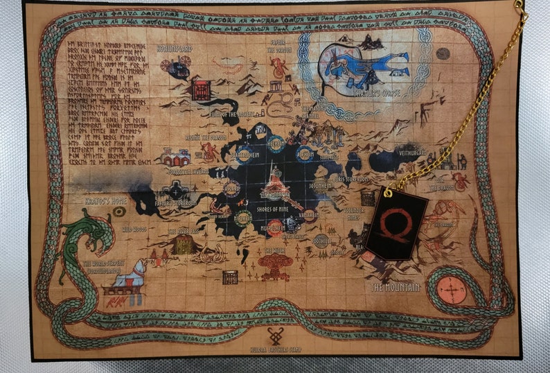 God of War Custom Made Cloth Map of Midgard - Etsy