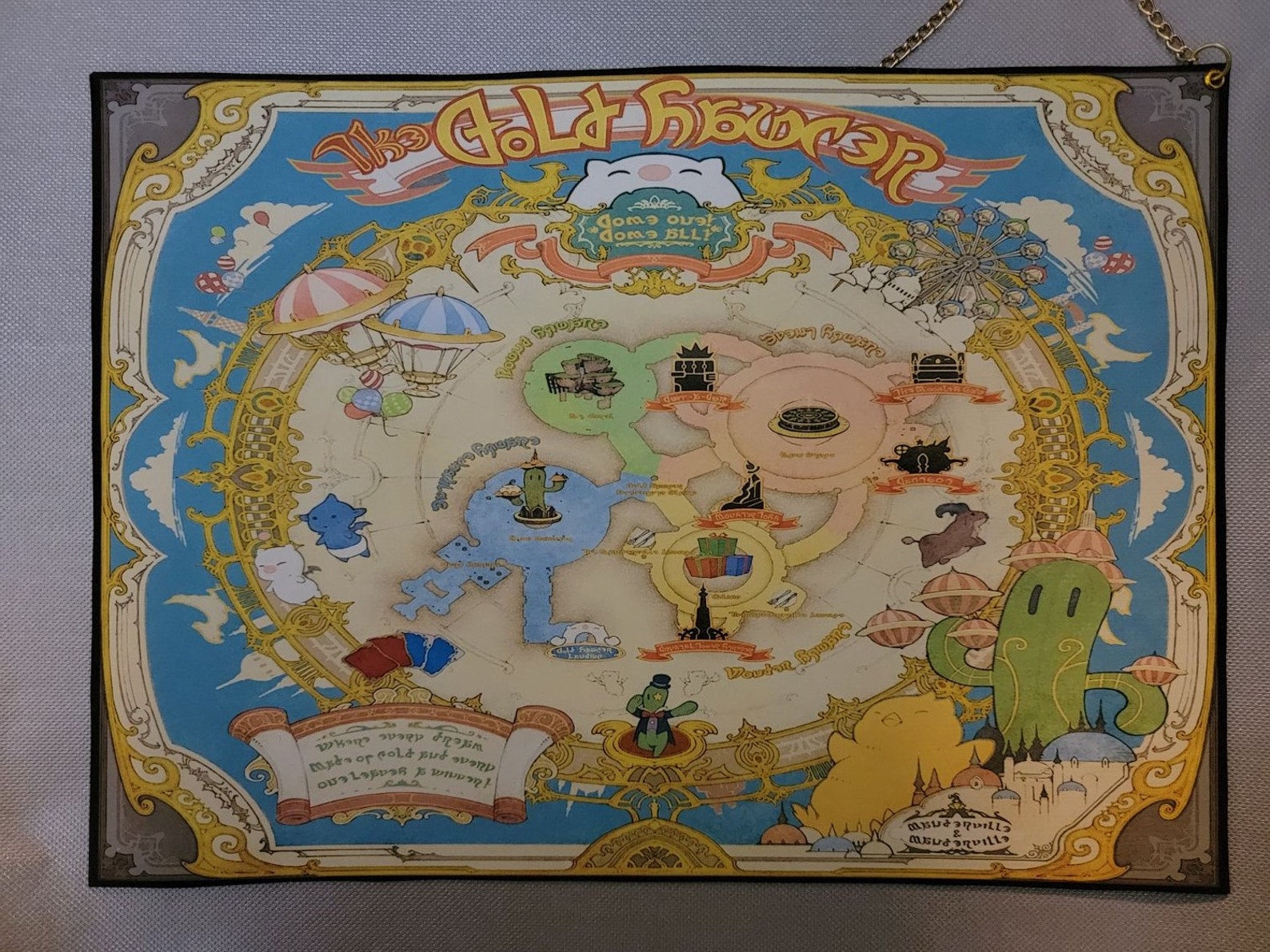 Final Fantasy XIV Custom Cloth Map of the Gold Saucer | Etsy