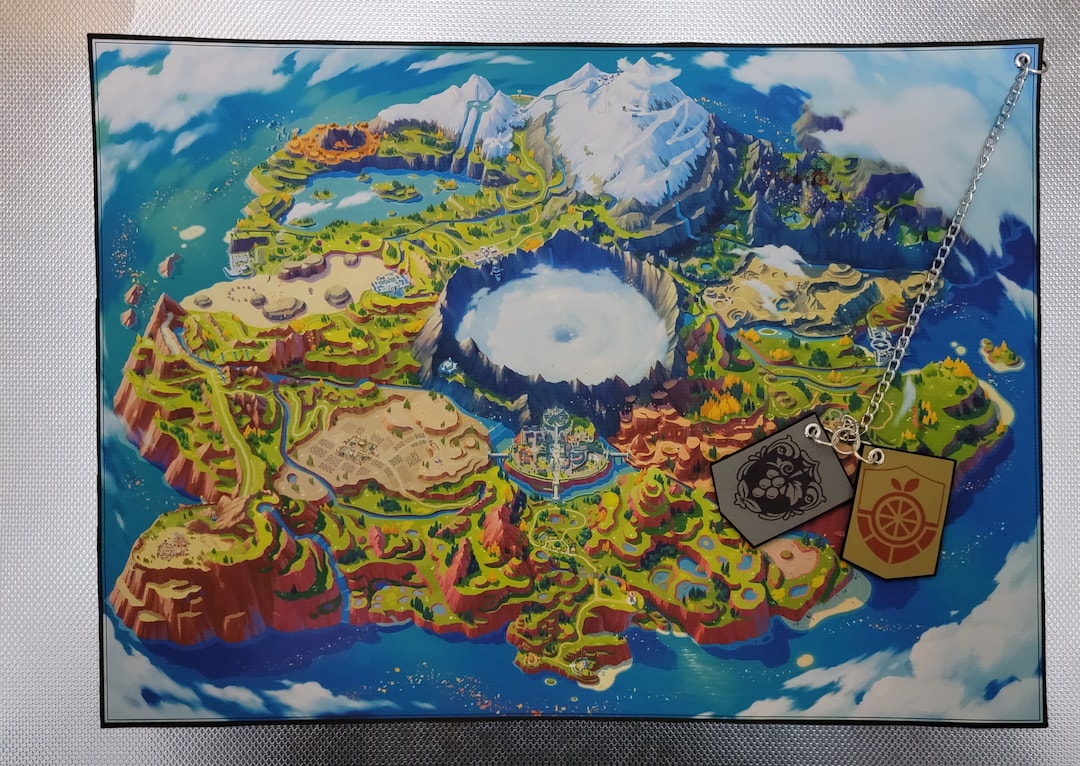 Pokemon Scarlet and Violet Paldea Region Cloth Map - Etsy