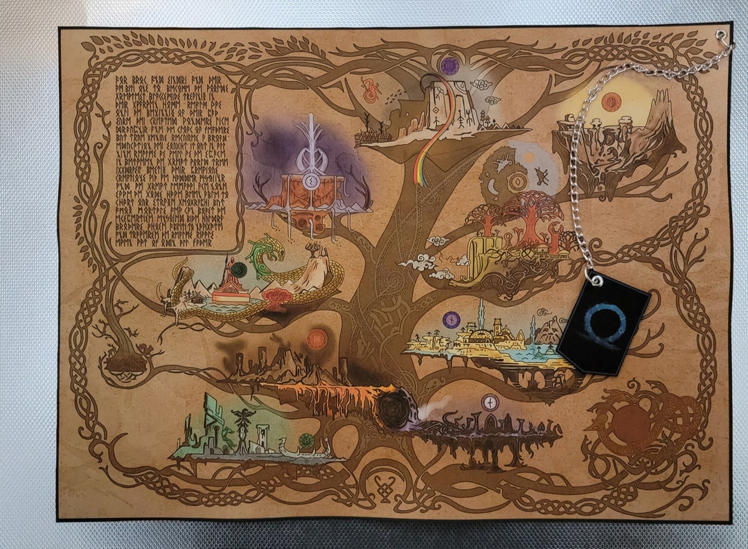 God of War Ragnarok Custom Made Cloth Map of Yggdrasil 9 Realms - Etsy