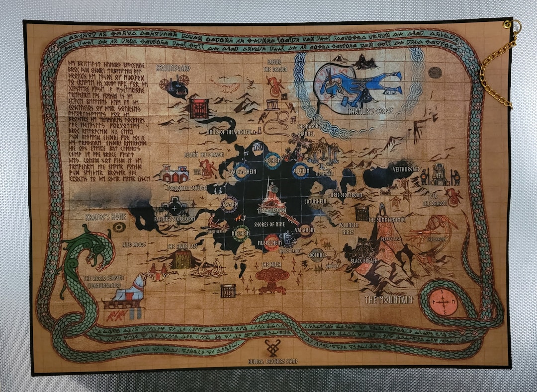 God of War Custom Made Cloth Map of Midgard - Etsy