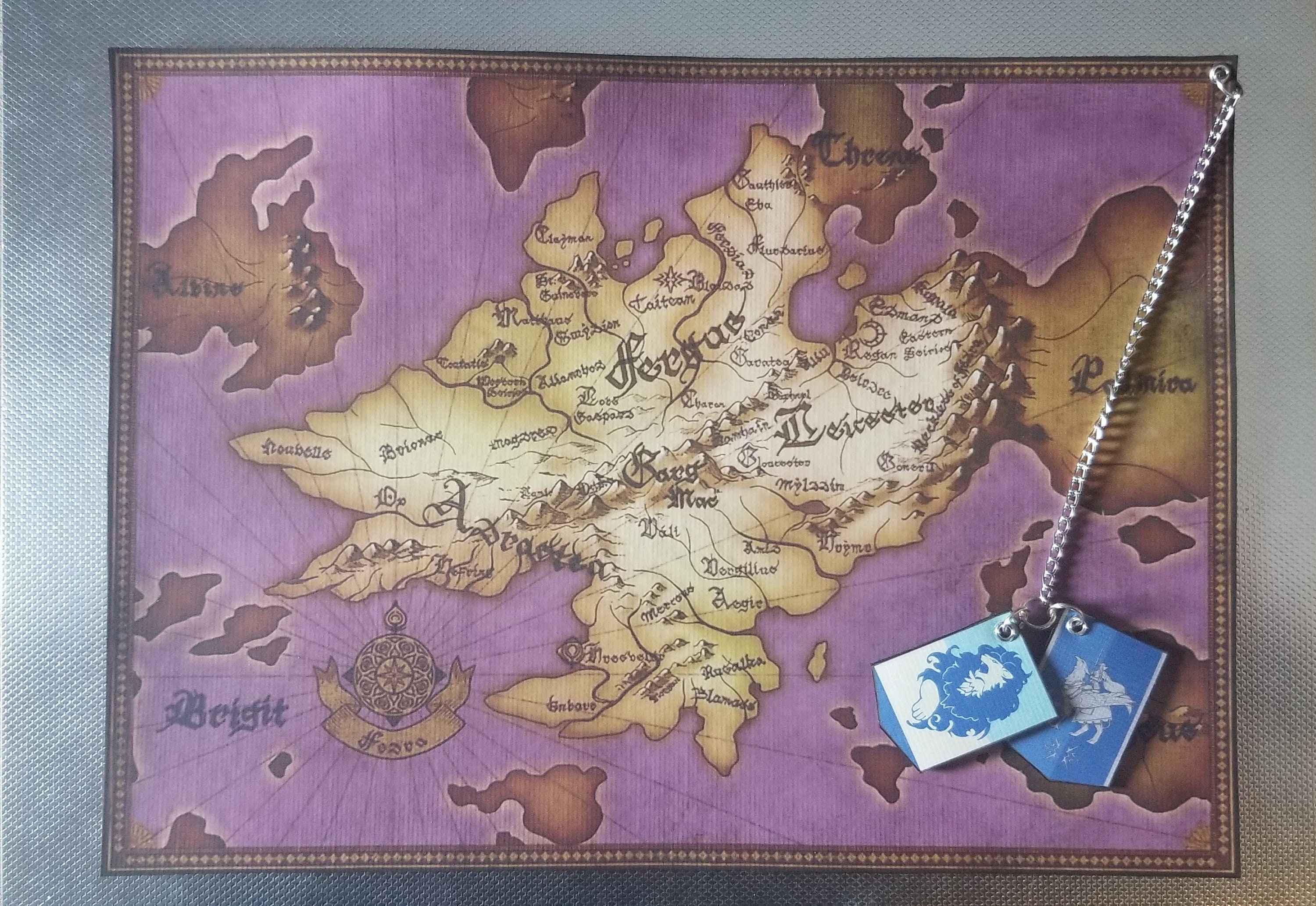 Fire Emblem Three Houses Fodlan Cloth Map Blue Lion Themed - Etsy