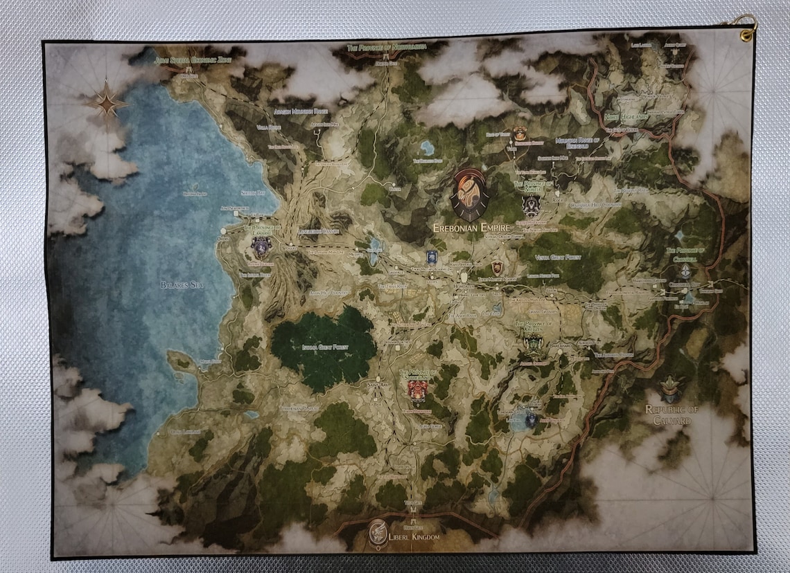 The Legend of Heroes: Trails Series Map of Erebonia - Etsy