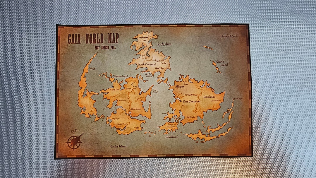 Final Fantasy 7 Custom Cloth Map of Gaia Mini - Etsy