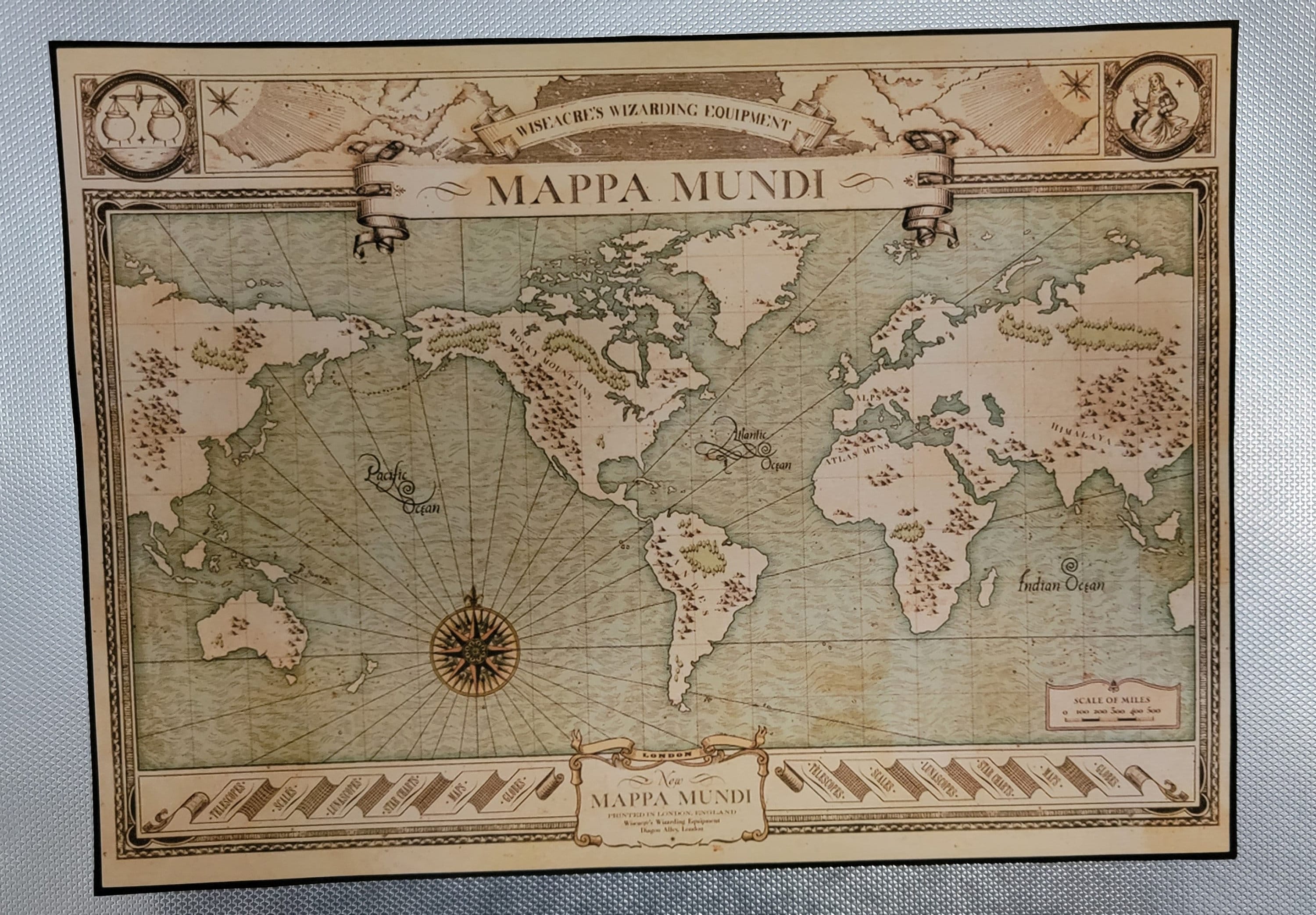 Fantastic Beasts World Map Mappa Mundi Cloth Map | Etsy UK