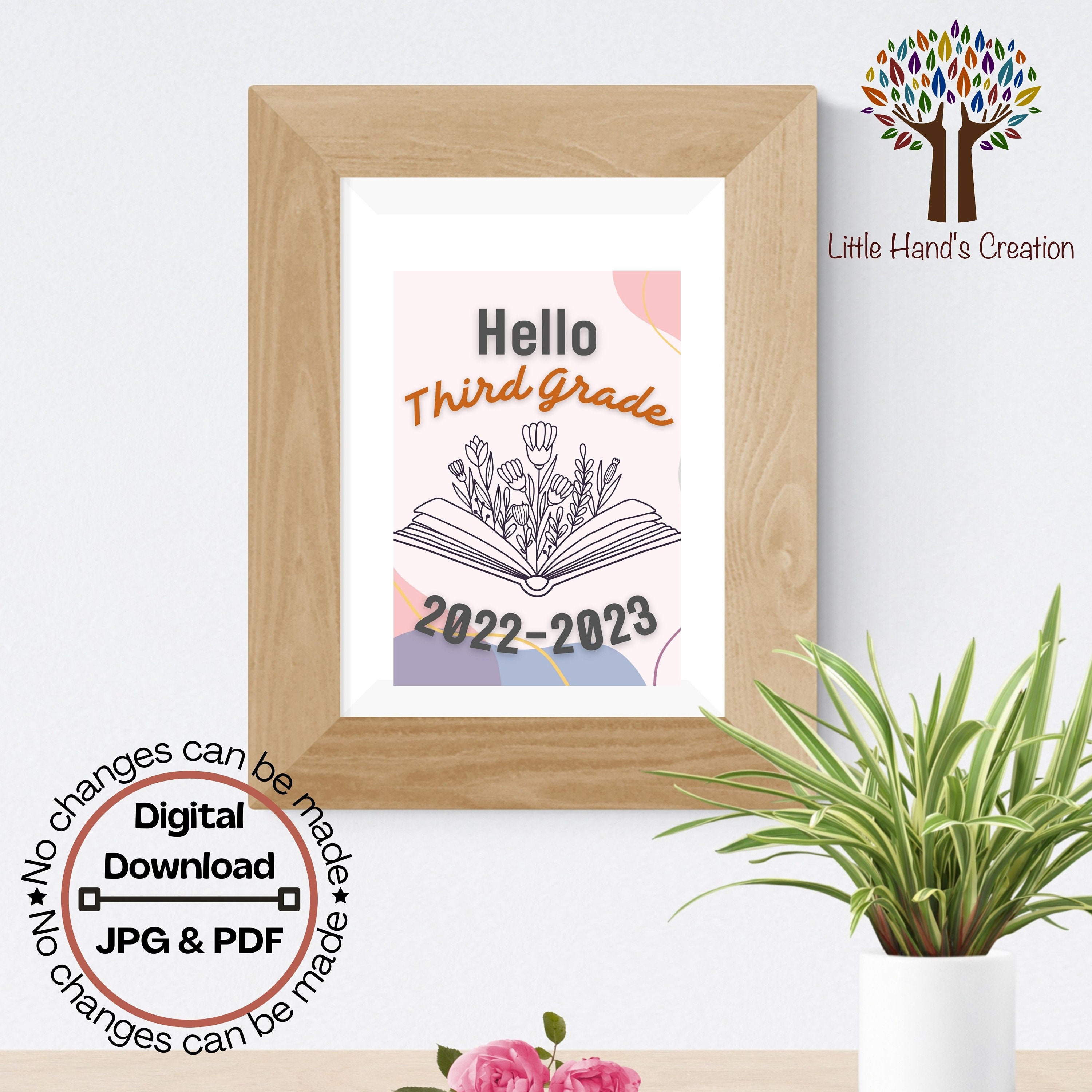 First Day of School Sign / First Day of Third Grade / Printable Hello ...
