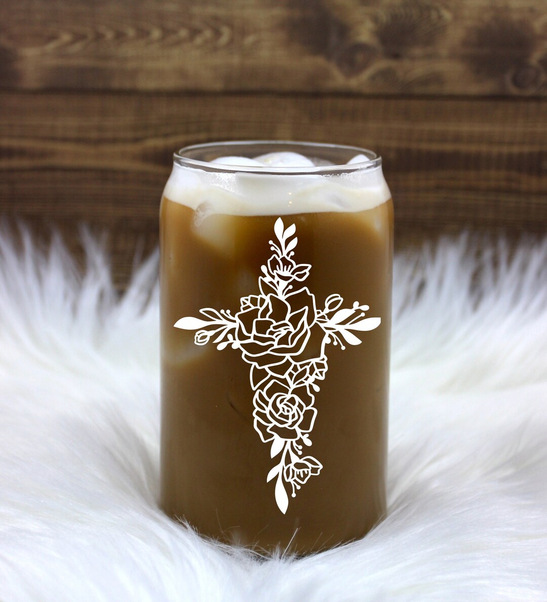 Cross Coffee Cup Personalized Beer Can Glass Coffee Cup Gift for Her ...