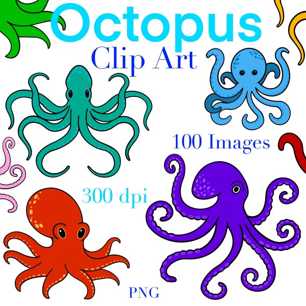 Octopus Clipart - Etsy