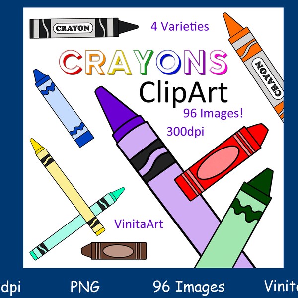Crayon Box Clipart - Etsy