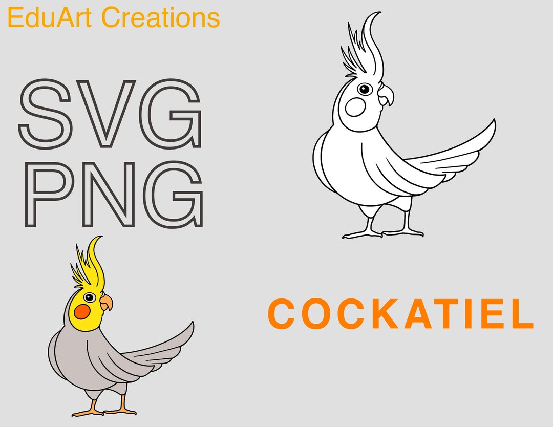 Cockatiel Svg, Cockatiel Vector, Cute Parrot Svg for Shirt Mug Sticker ...
