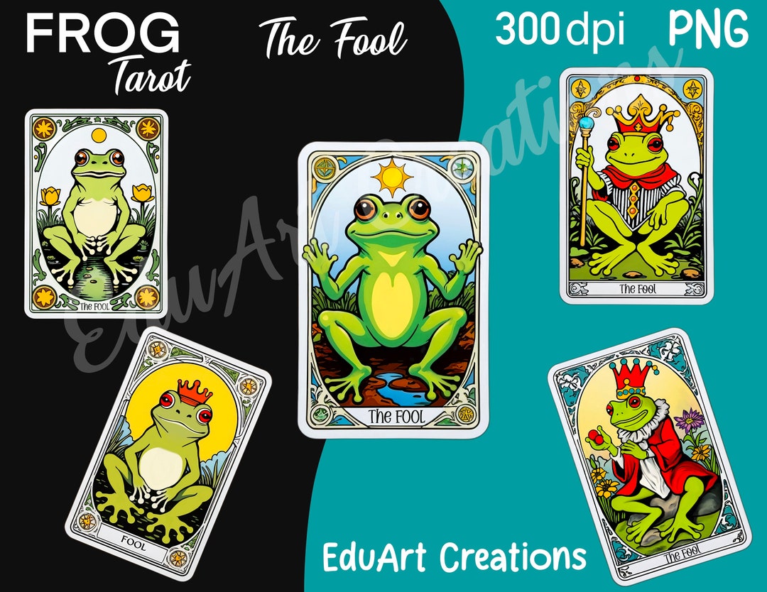 The Fool, Frog, Tarot Cards, High Resolution 300dpi PNG Printable ...