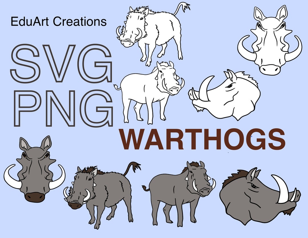 Warthog SVG PNG Clipart Digital Cut File Download Cricut Silhouette ...