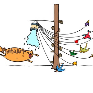 Those Darn Squirrels and the Cat Next Door, Storybook Clipart ...