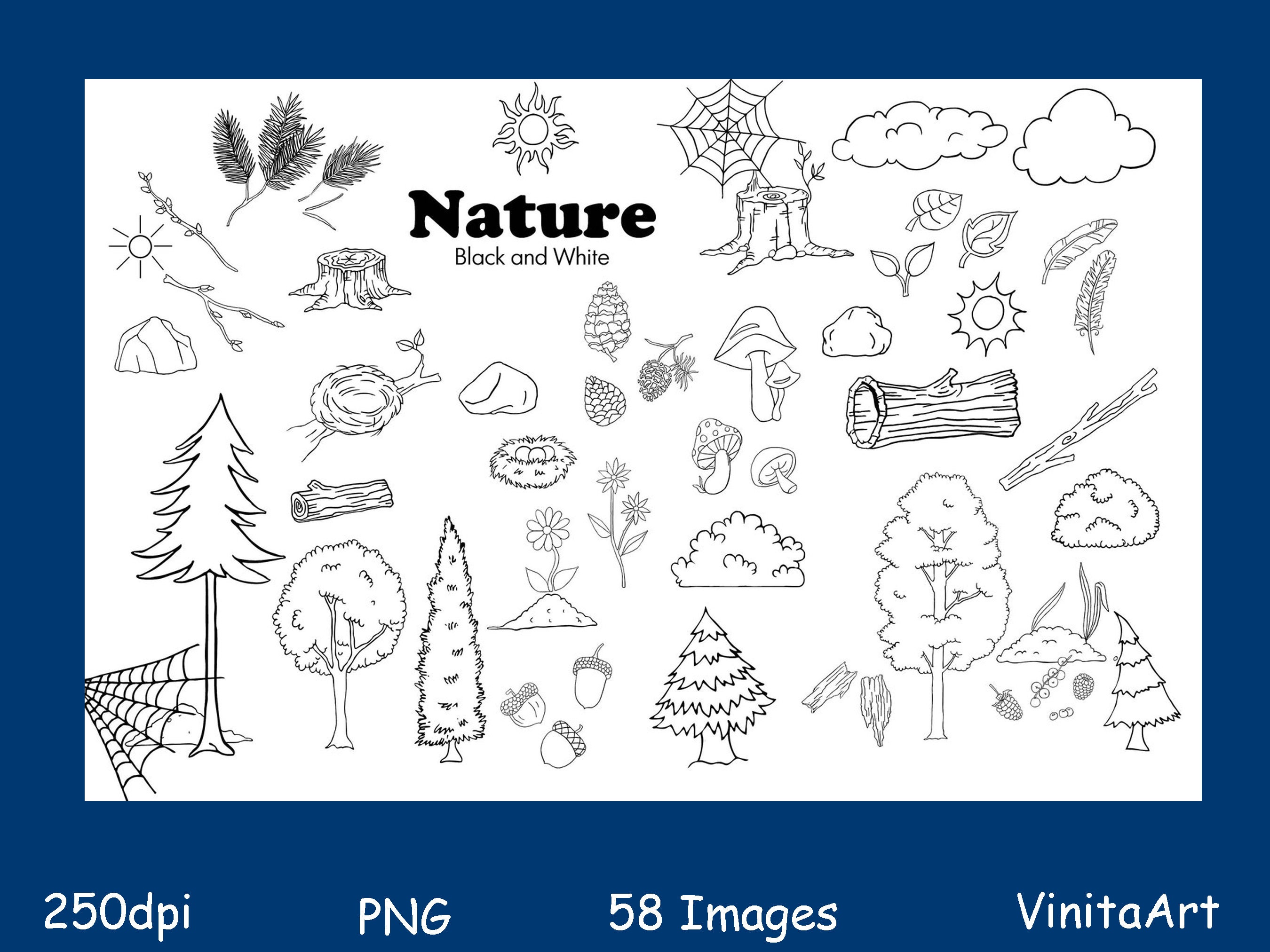 Outline Drawings Of Nature