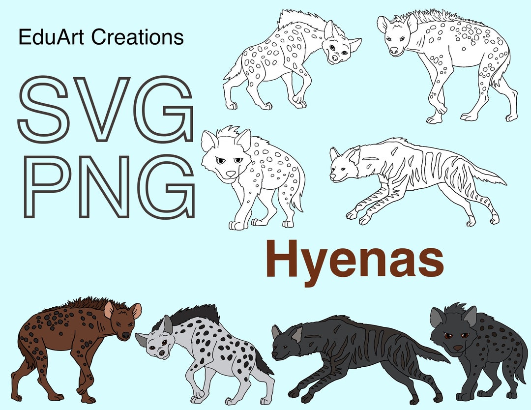 Hyena SVG Bundle, PNG, Hyena Clipart,cricut, Hyenas Vector Illustration ...