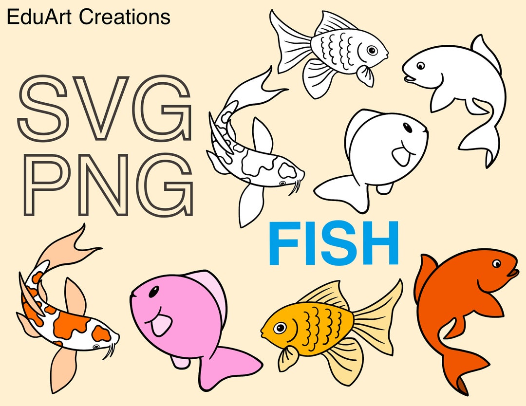 Fish Svg . Fish Silhouette . Fish Cut Files . Fish Clipart . Fish ...