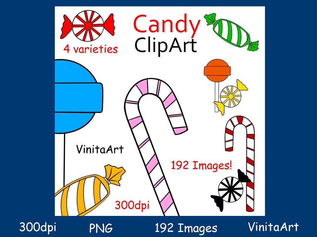 Candy Clipart Printable Digital Download Candies - Etsy Ireland