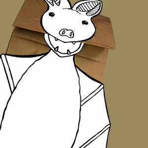 Printable Bat Puppet Paper Bag Puppet Digital Download - Etsy