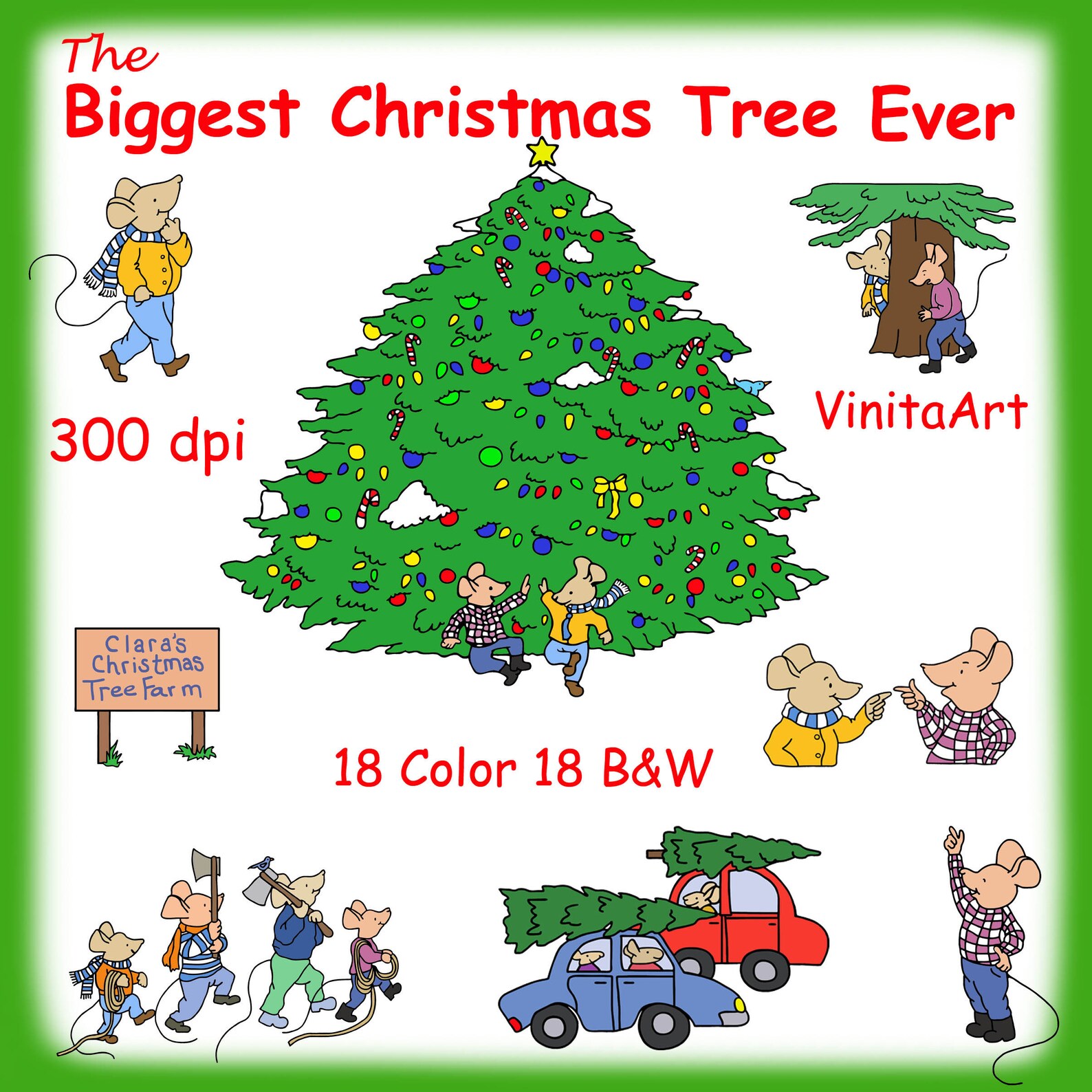The Biggest Christmas Tree Ever Storybook Clip Art Download - Etsy