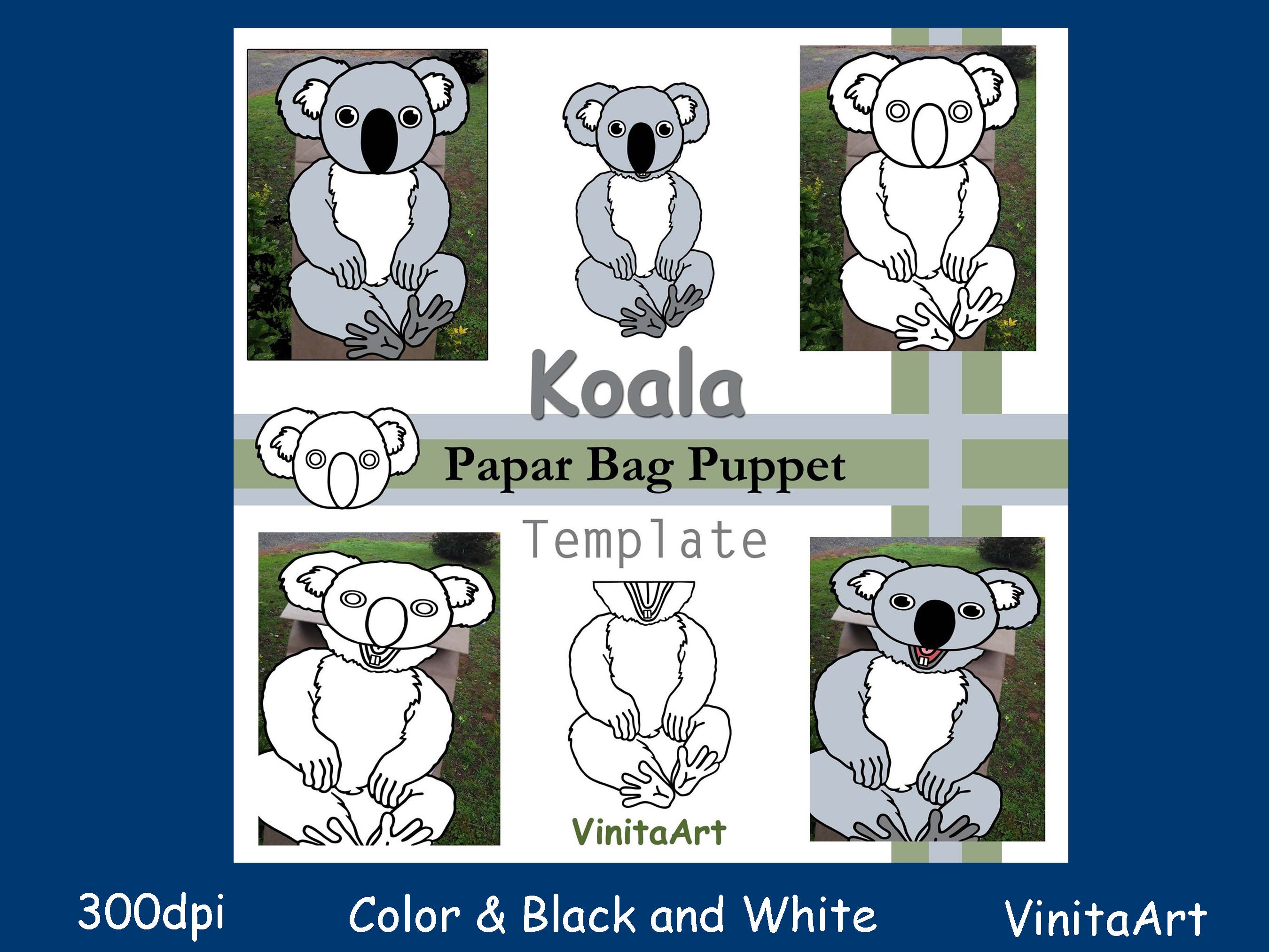 Paper Bag Animal Template