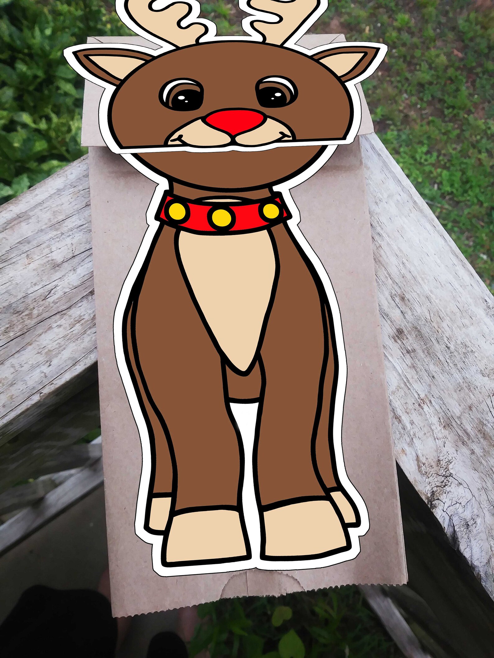 Reindeer Paper Bag Puppet Craft Template Digital Download - Etsy Canada