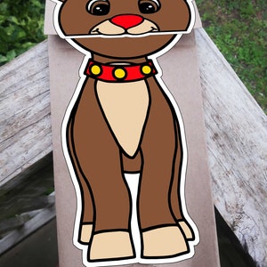 Reindeer Paper Bag Puppet Craft Template, Digital Download, Printable ...