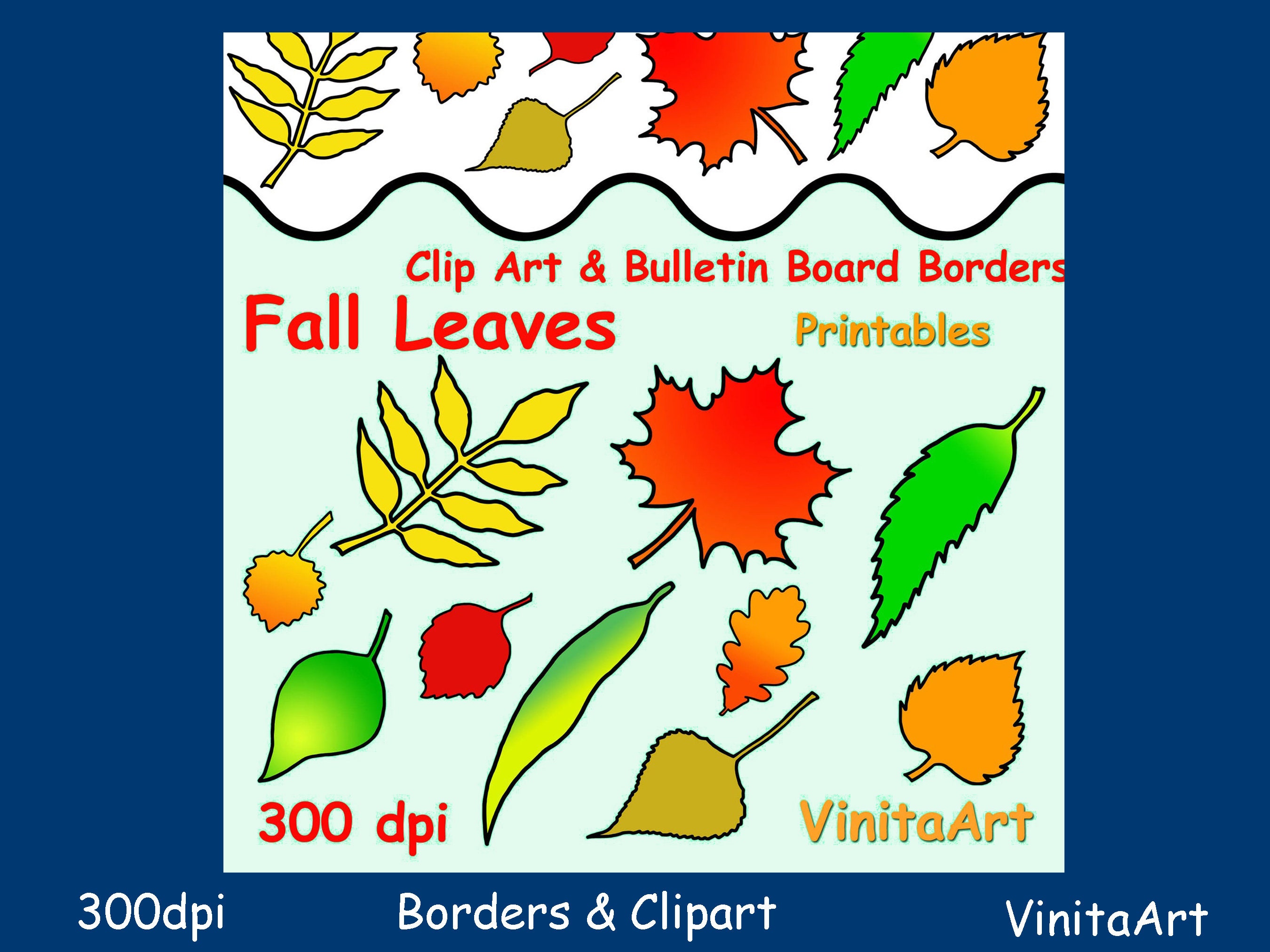 Fall Leaves Clip Art Classroom Decor & Bulletin Board | Etsy