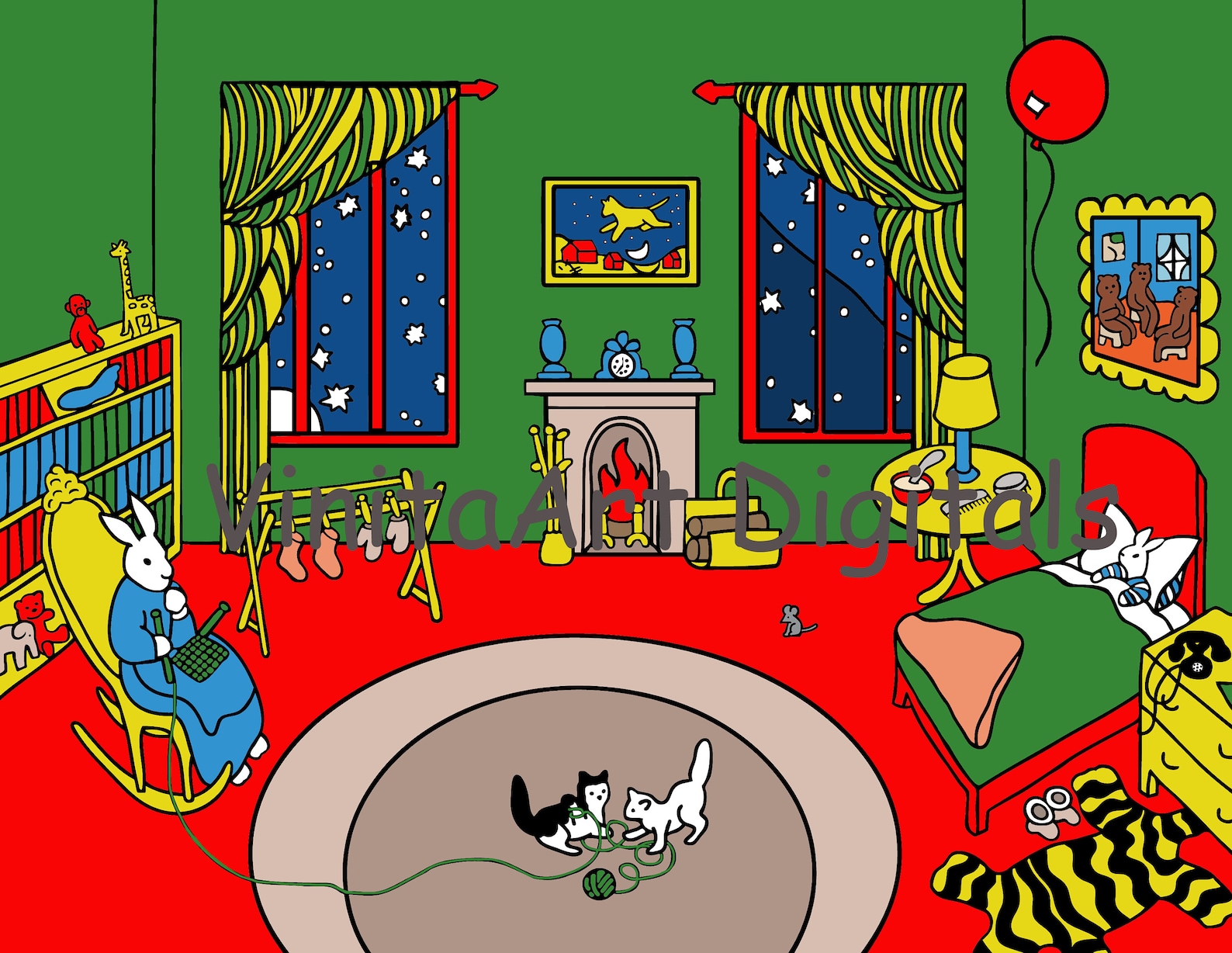 Goodnight Moon Storybook Clip Art Printable Coloring Pages - Etsy Ireland