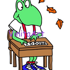 Froggy Goes to School, Clip Art, Frogs, Printable, Coloring Page ...