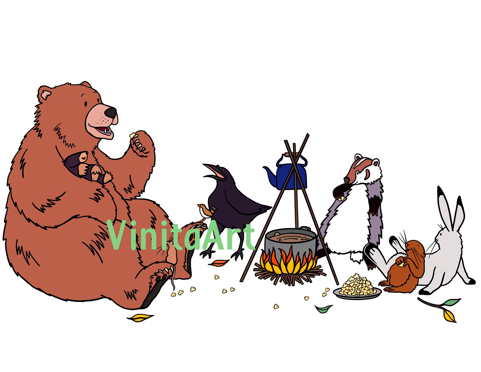 Bear Snores On Storybook Clipart Digital Download - Etsy