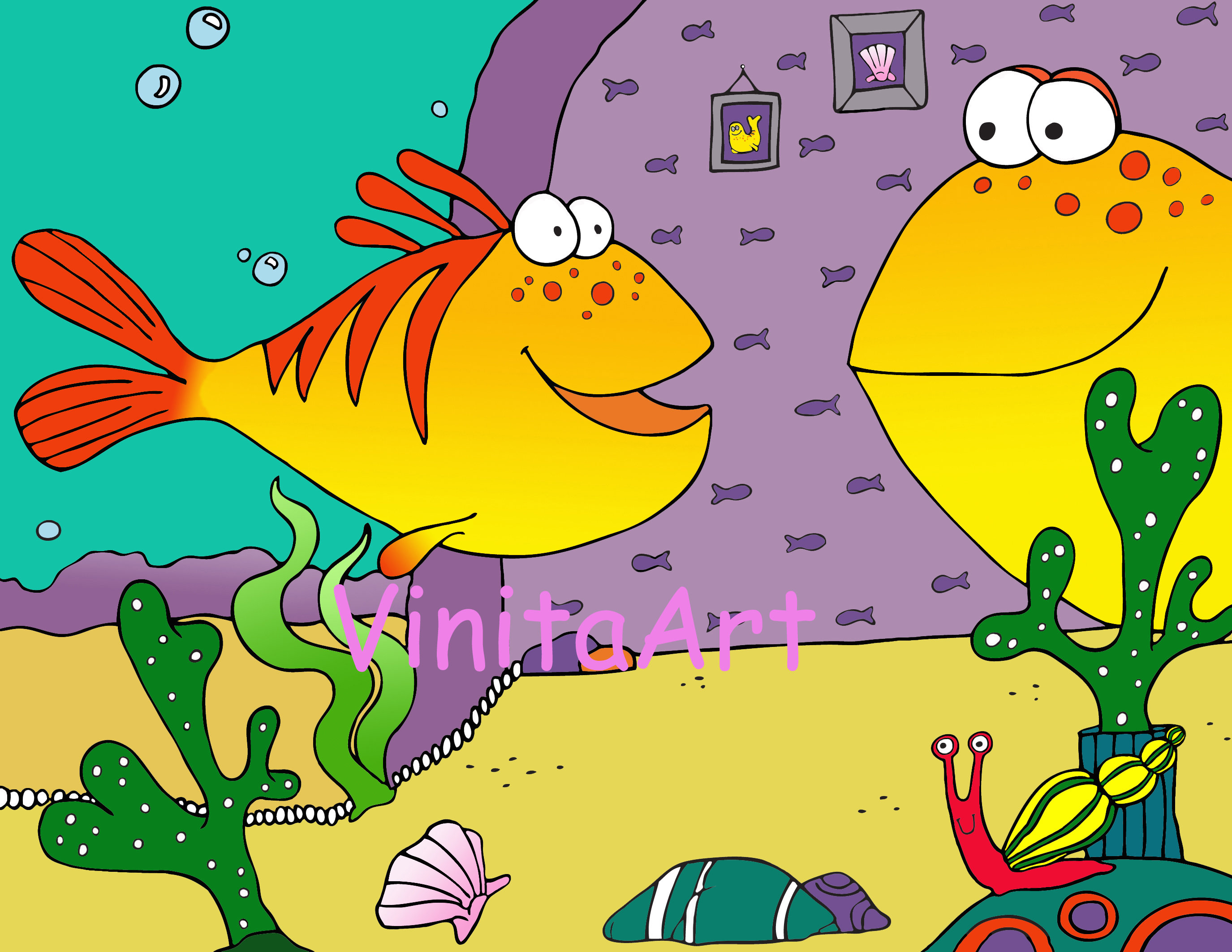 Fidgety Fish Clip Art Story Book Illustrations Printable - Etsy Australia