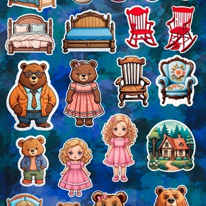Printable the Three Bears Stick Puppets, Story Telling, 21 Puppets ...