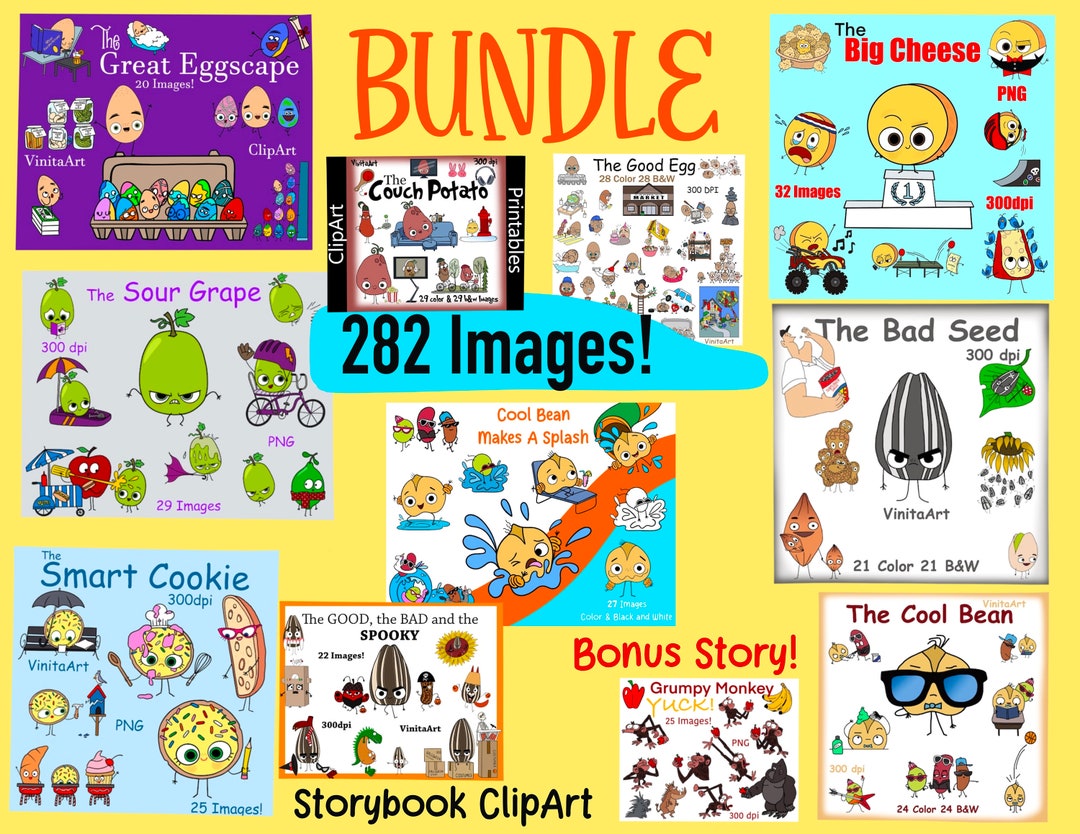 Huge Storybook Clipart Bundle the Cool Beans, Smart Cookies & More Pngs ...