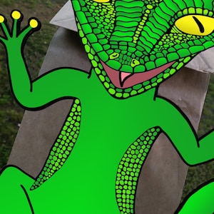 Lizard Paper Bag Puppet Template Paper Craft Digital - Etsy Norway
