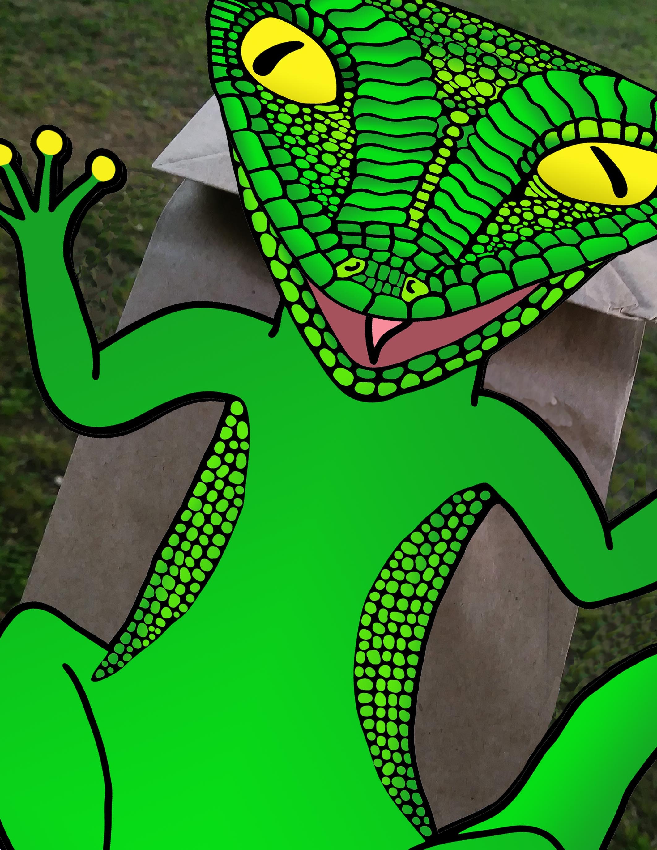 Lizard Paper Bag Puppet Template Paper Craft Digital - Etsy Norway