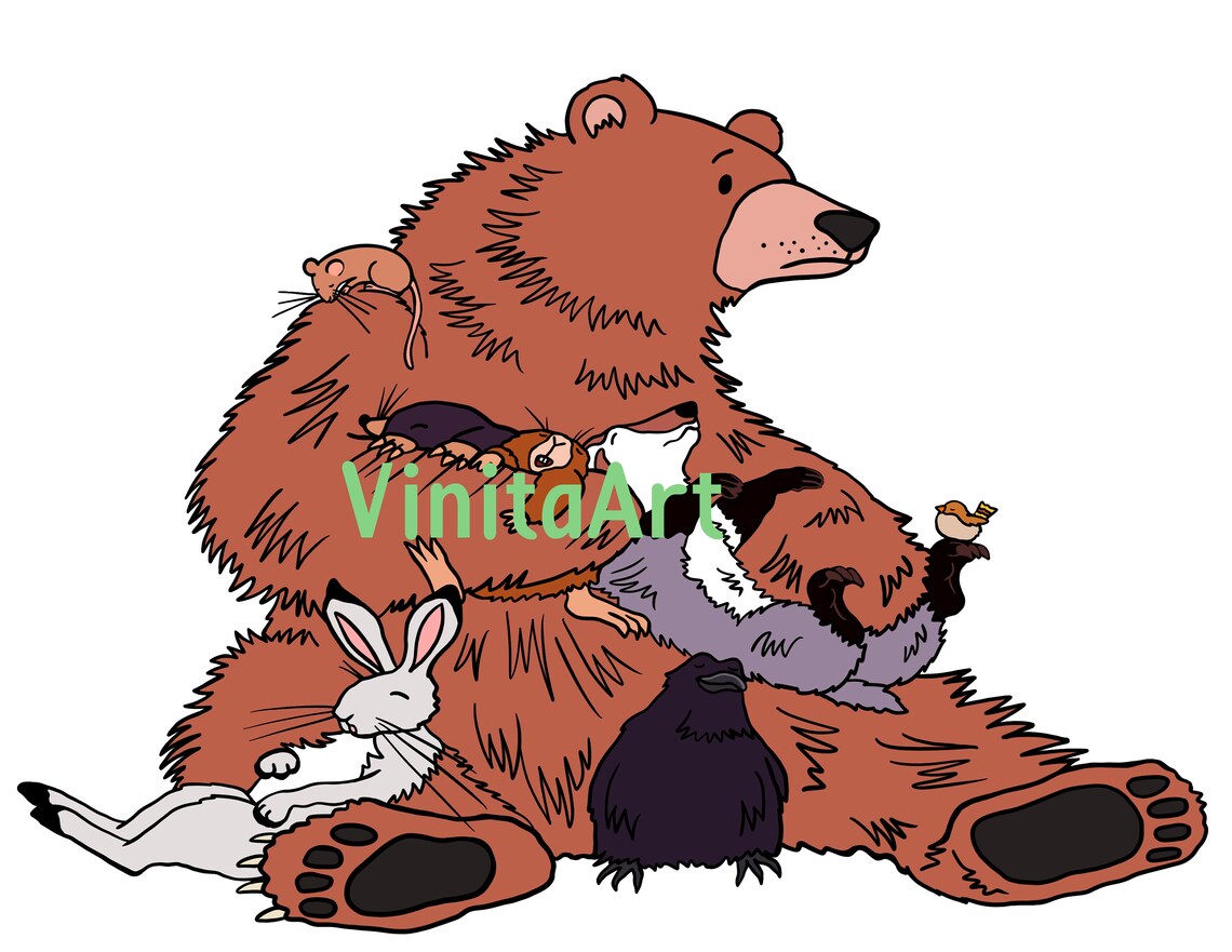 Bear Snores On Storybook Clipart Digital Download - Etsy