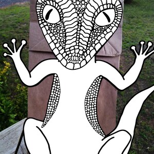 Lizard Paper Bag Puppet Template Paper Craft Digital - Etsy Norway