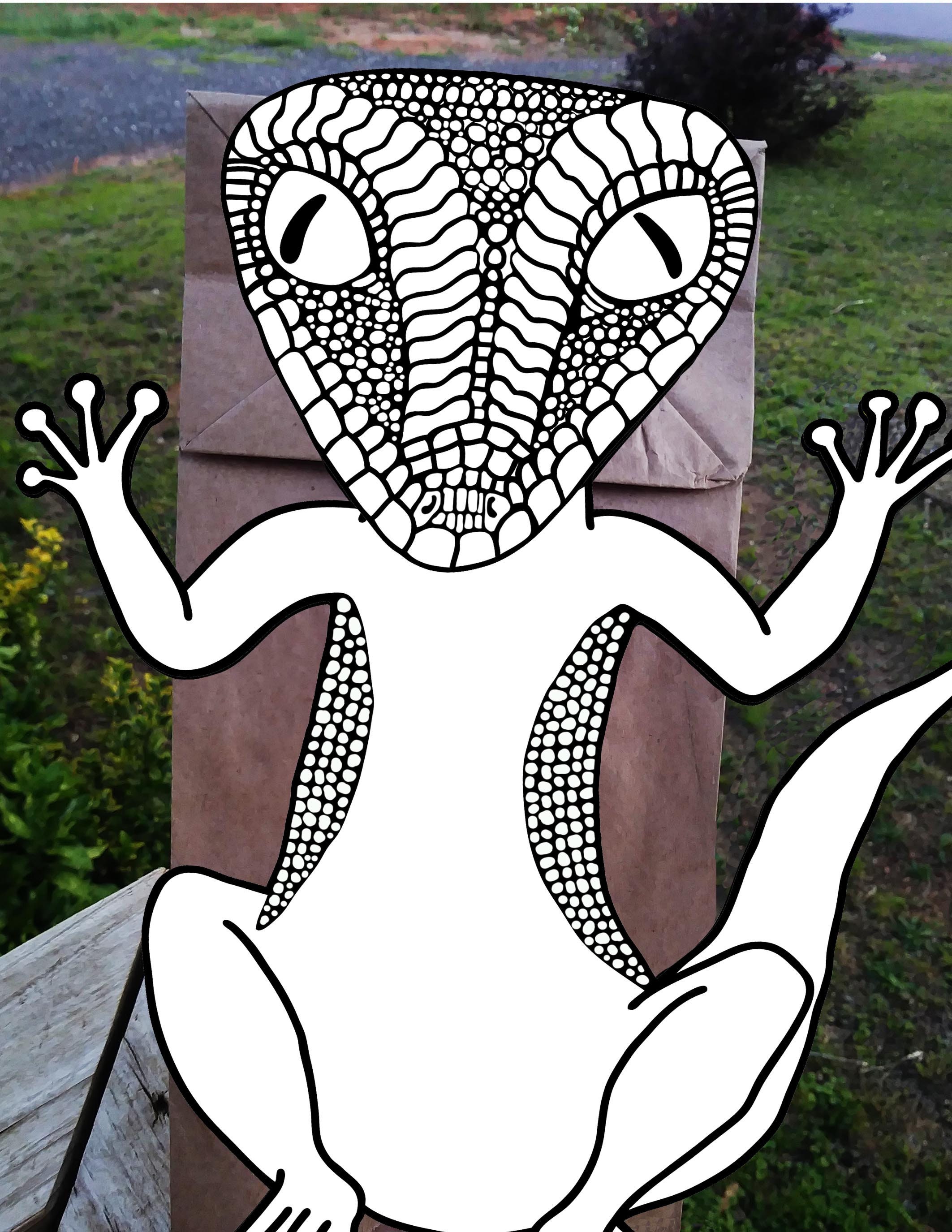 Lizard Paper Bag Puppet Template Paper Craft Digital - Etsy Norway