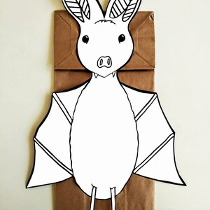 Printable Bat Puppet Paper Bag Puppet Digital Download - Etsy
