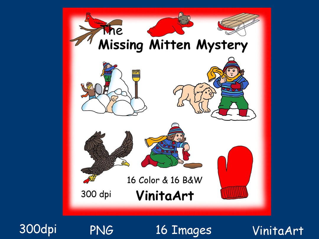 The Missing Mitten Mystery Clip Art Digital Download - Etsy