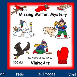 The Missing Mitten Mystery Clip Art Digital Download | Etsy