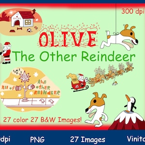 Olive the Other Reindeer Christmas Storybook Clipart - Etsy