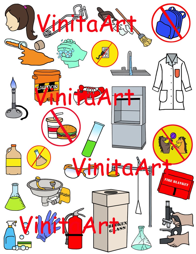 Digital Lab Safety Clip Art Safety Posters Science Lag - Etsy