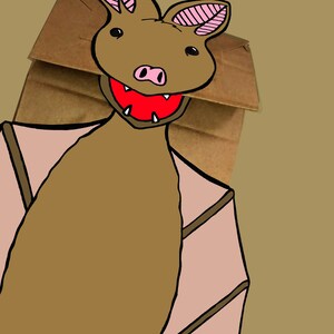 Printable Bat Puppet Paper Bag Puppet Digital Download - Etsy
