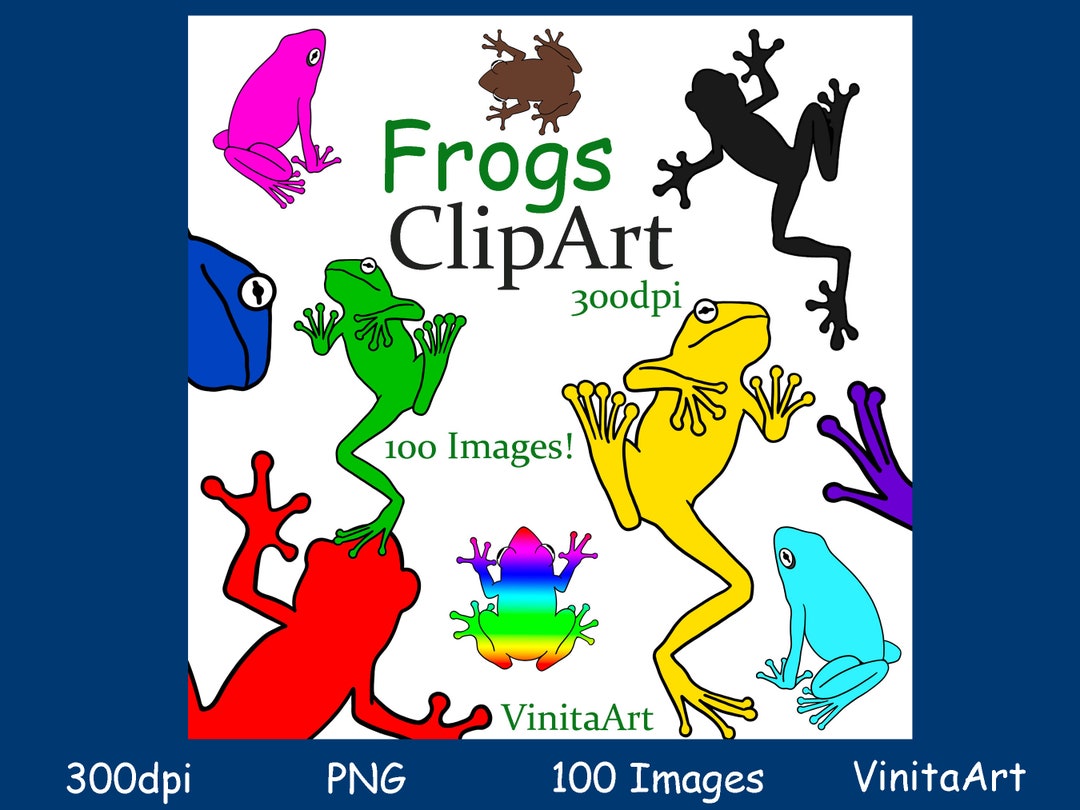 Ranas Clipart Set clip art set de ranas Descarga digital 100 Imágenes ...