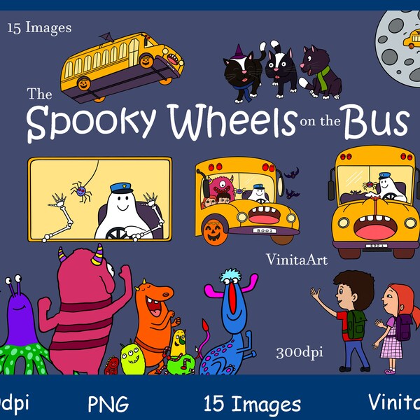 Wheels on the Bus Clipart - Etsy