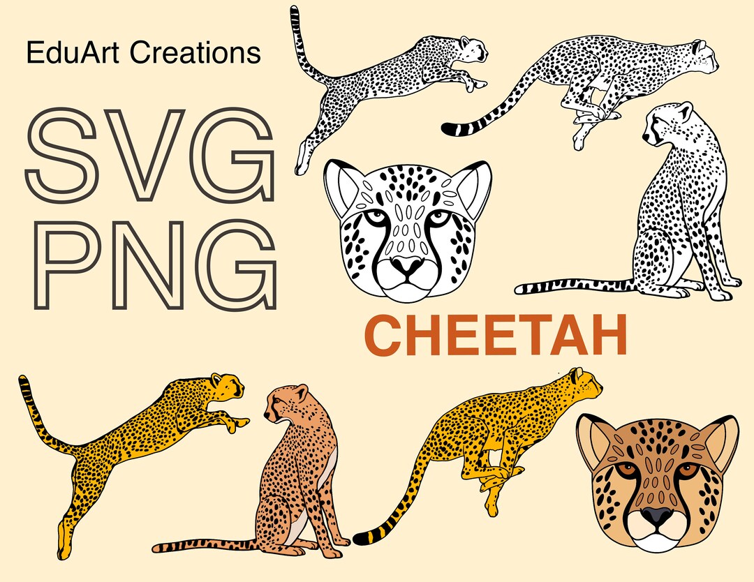 Cheetah Svg, Cheetah Clipart, Cheetah Png, Cheetah Head, Cheetah Cut ...